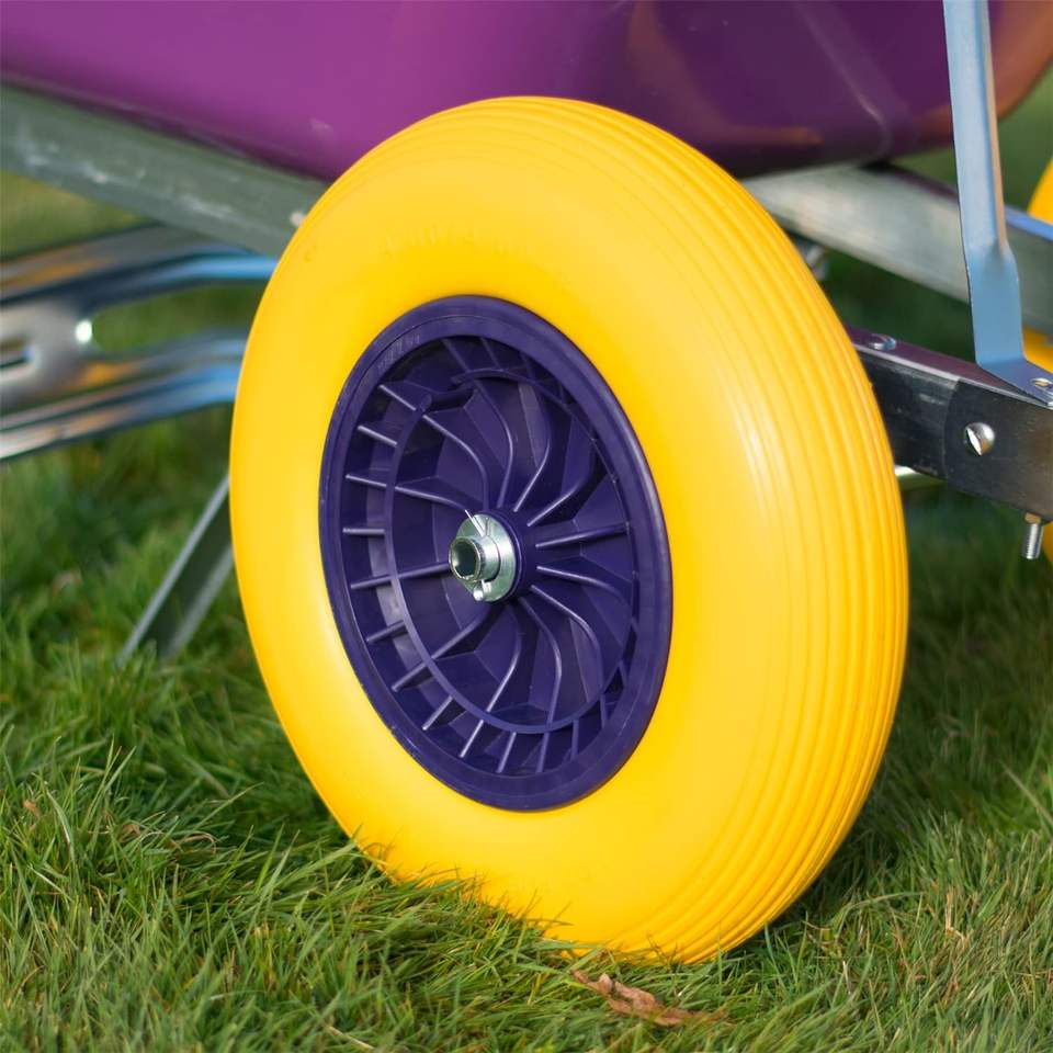 Heavy Duty 200L Twin Plastic Wheelbarrow Pneumatic Wheels Single Wheel ...