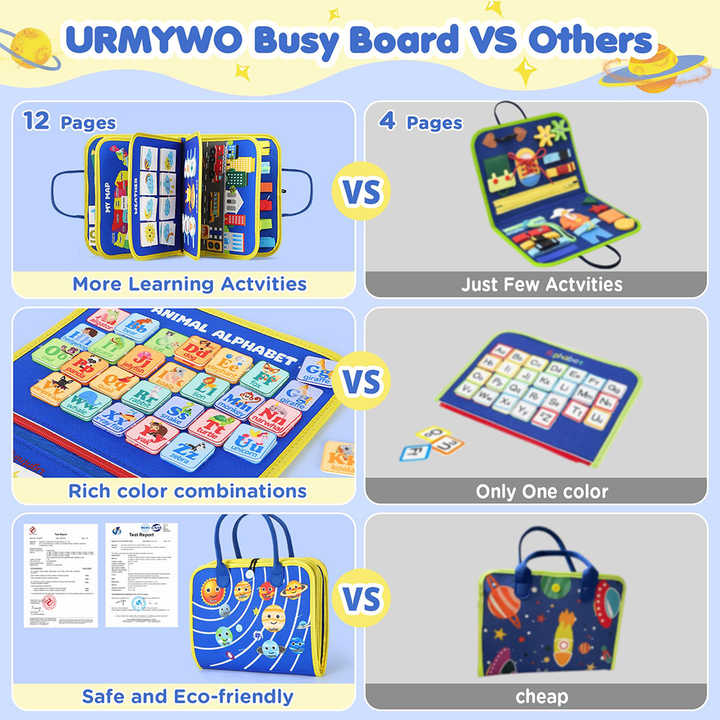 Educational Sensory Felt Busy Board for Preschool Learning