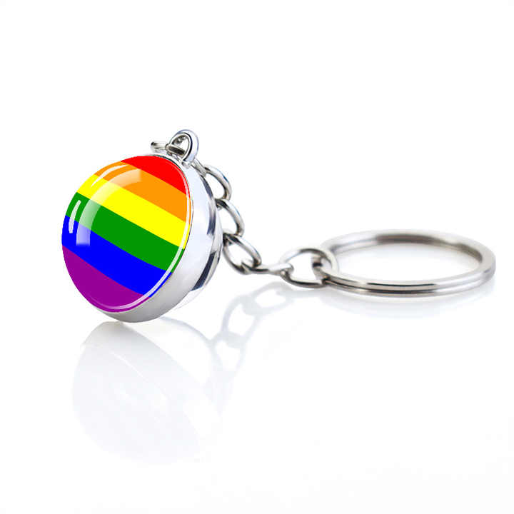 Wholesale LGBT Gay Pride Flags Key Rings Cheap Custom Glass Crystal ...