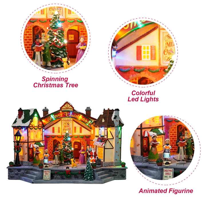 Yuyang Polyresin LED Santa Shop Decoration - Christmas Village Houses