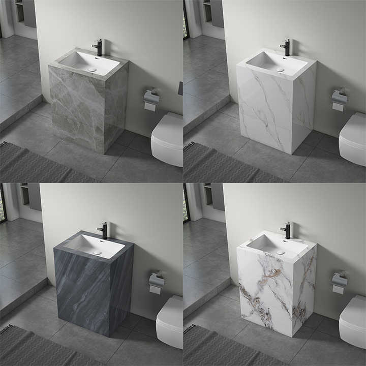 Seamless Connection Ceramic Integrated Rock Slab Column Basin ...