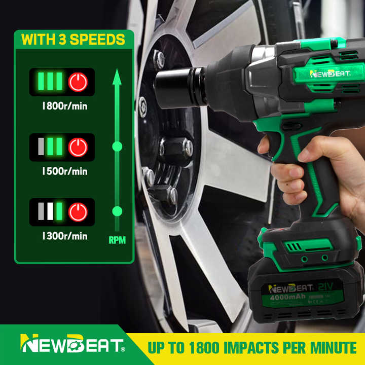 NewBeat Car Handle Tools Cordless Wrench 3/4 Drive Drill Brushless ...