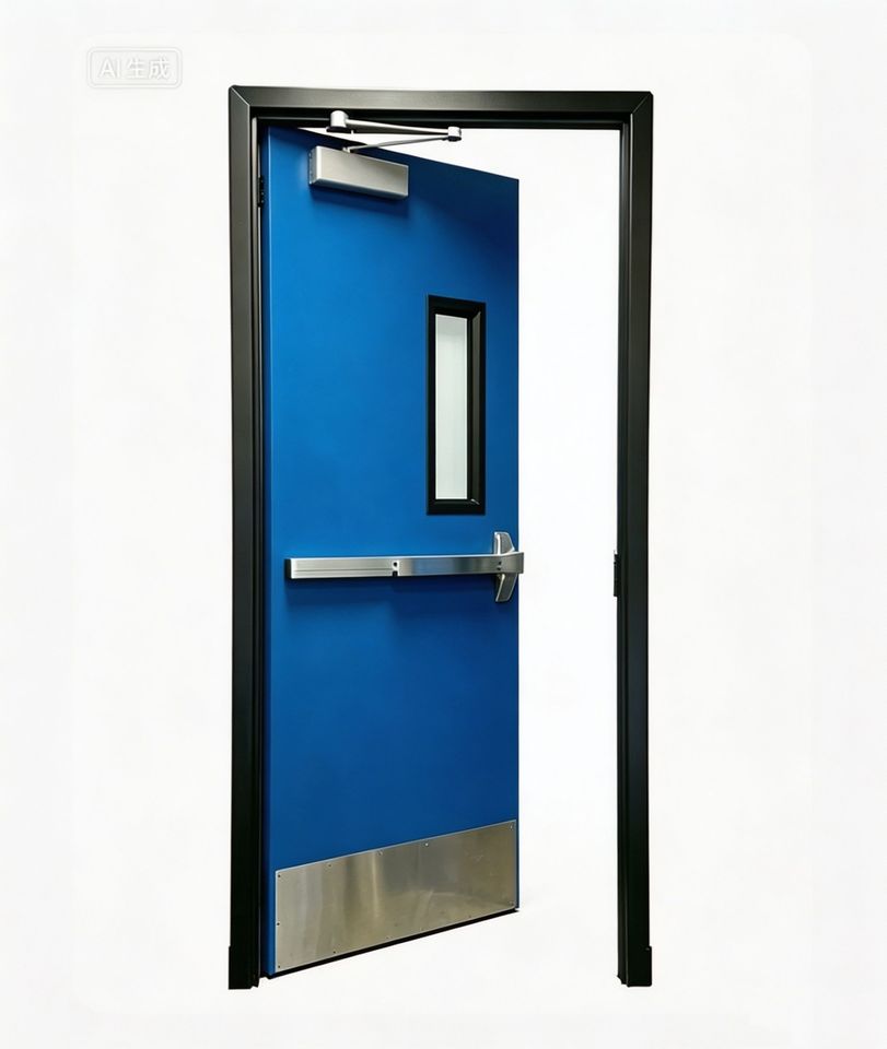 Galvanized Steel Fire Door Witn Vison Panel 60 Minutes Fireproof ...