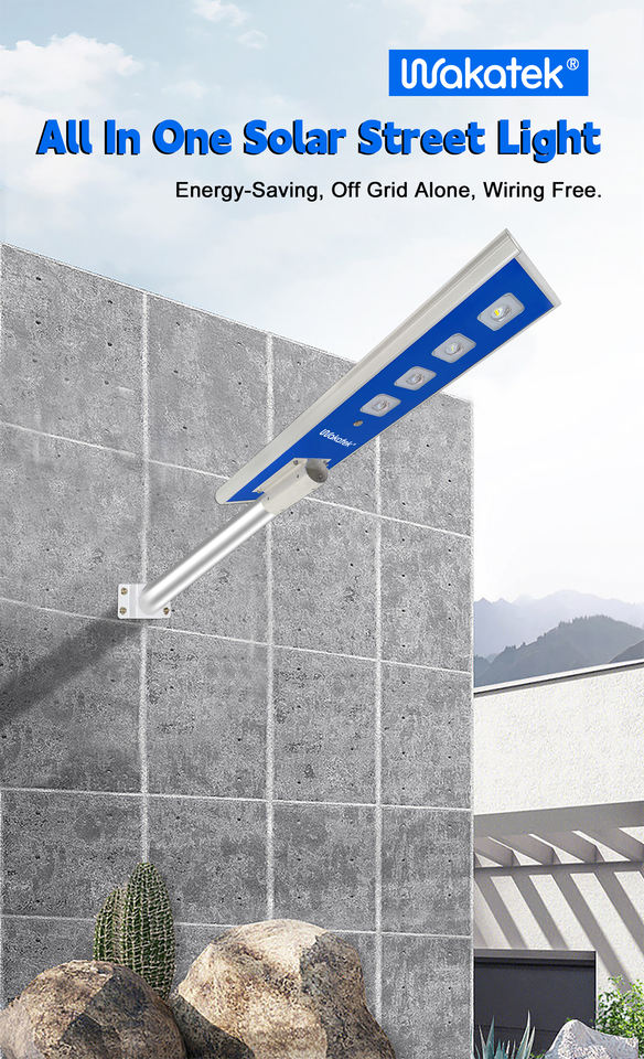 WAKATEK 400W High Power All-in-One Solar Street Light Outdoor LED Road ...
