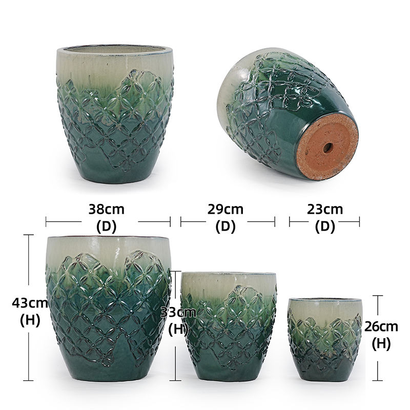 Modern Classic Glazed Ceramic Outdoor Garden Flower Pots for Green ...