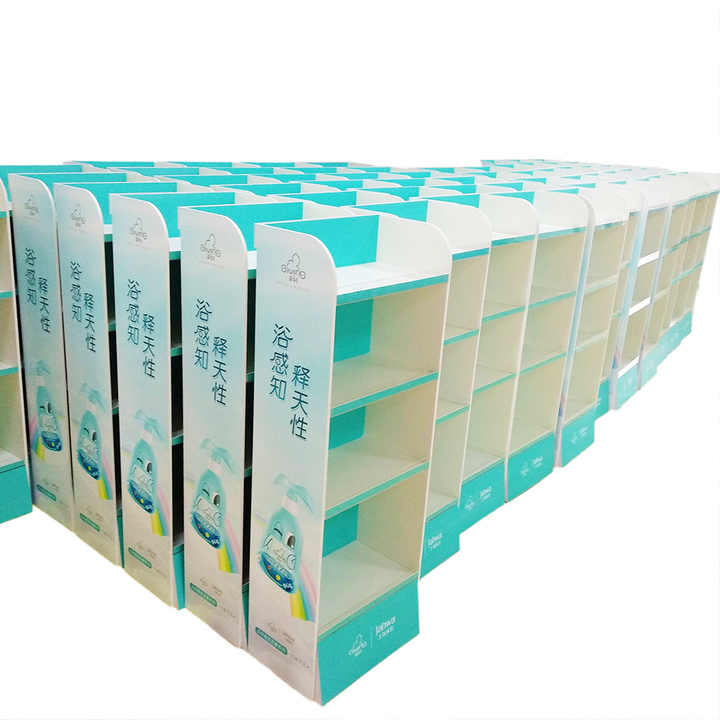 Cardboard Floor Counter Display Rack - Durable & Customizable