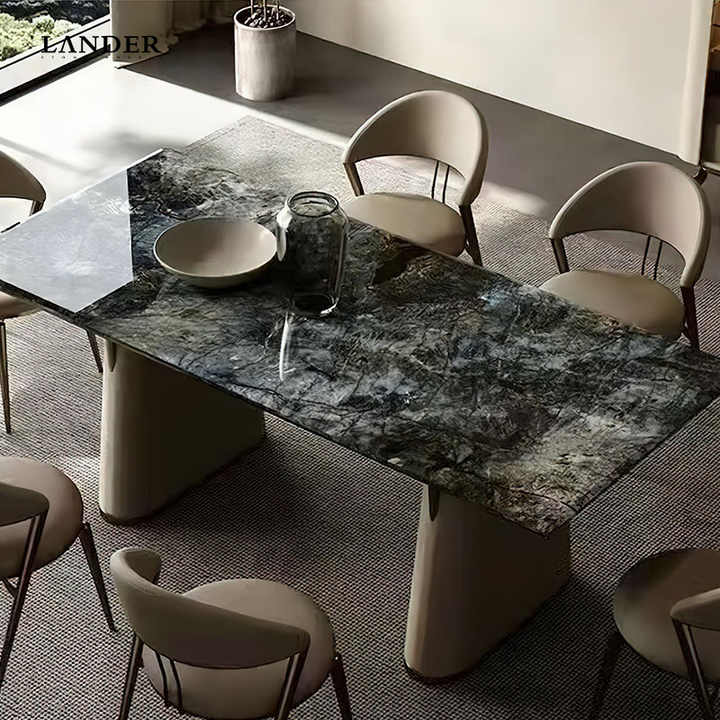 Customized Natural Stone dining table with Marble Top kitchen table ...