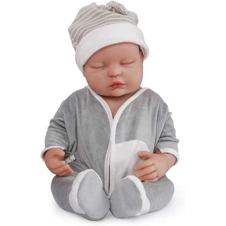 18 Inch Realistic Silicone Reborn Babies Newborn Sleeping Baby Girl and ...