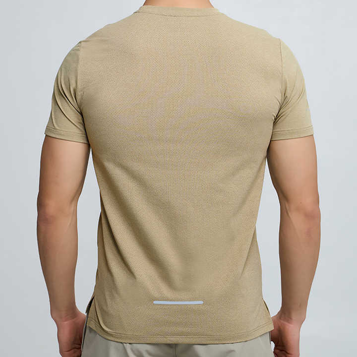 Side Split Tee Shirt Sport Men Workout Dry Fit T Shirts 100% Polyester ...