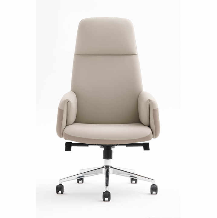 White Minimalist Modern Boss Ergonomic Executive Genuine Leather Luxury ...
