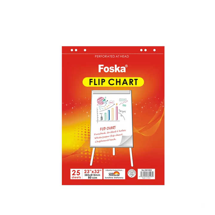 Foska 80GSM Flip Chart Paper Pad - Reliable & Versatile