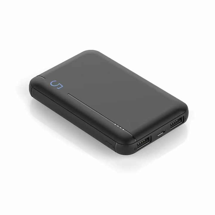 5000mAh Ultra Slim Portable Power Bank with Dual USB Output, OEM