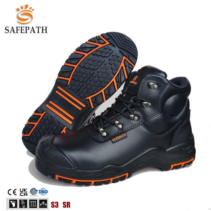 Men Anti-slip Waterproof Genuine Leather Industrial Durable Rubber ...