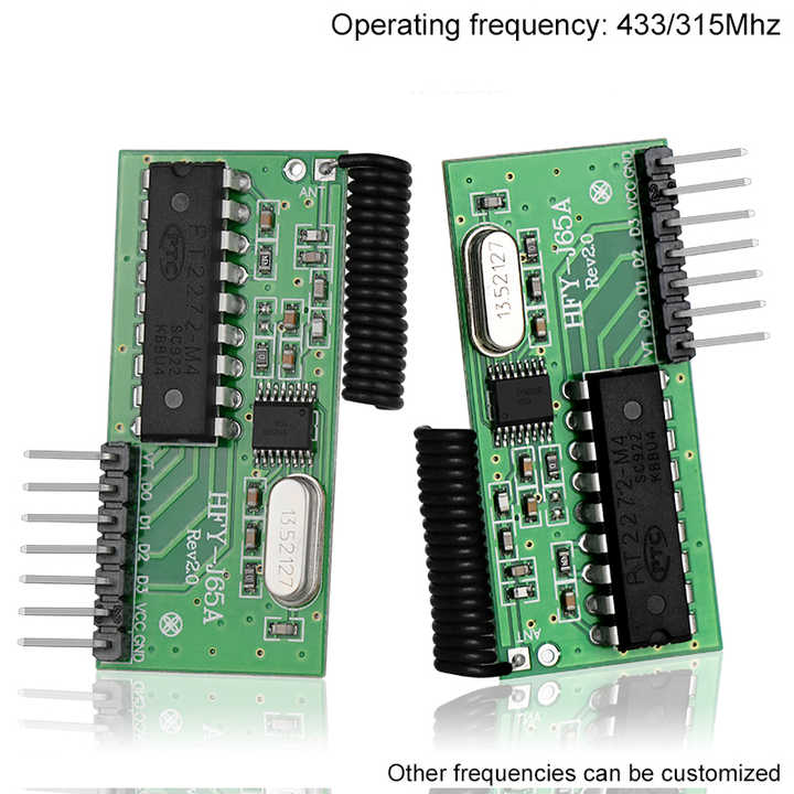315/433Mhz Dual Frequency RF Wireless Remote Control Decoding Receiver Module DC3-5V 4 Channels ...