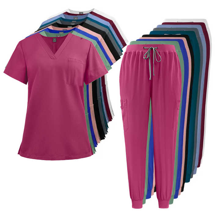 Stylish Nurse Medical Uniform Pet Grooming Care Work Wear Set Scrubs ...