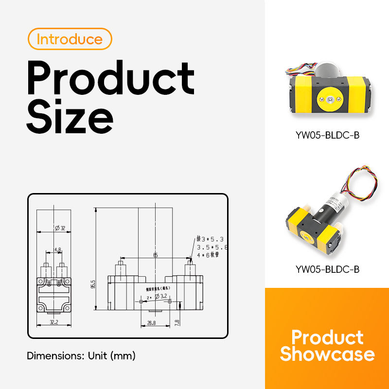 YW05 B-BLDC OEM Motor Brushless Mini Micro Diaphragm Pump 12V 24V Low ...