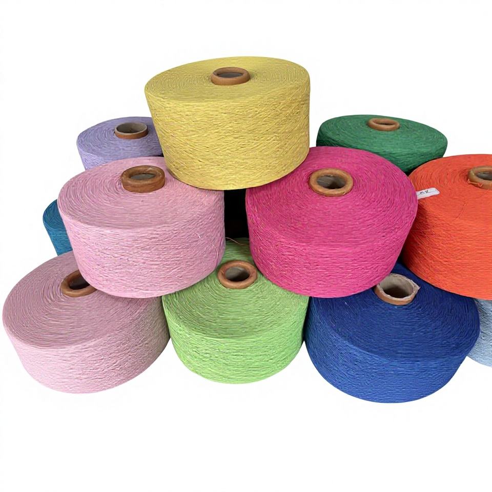 Eco-Friendly Recycled Cotton Polyester OE Yarn NE8/2, Anti-Pilling High ...