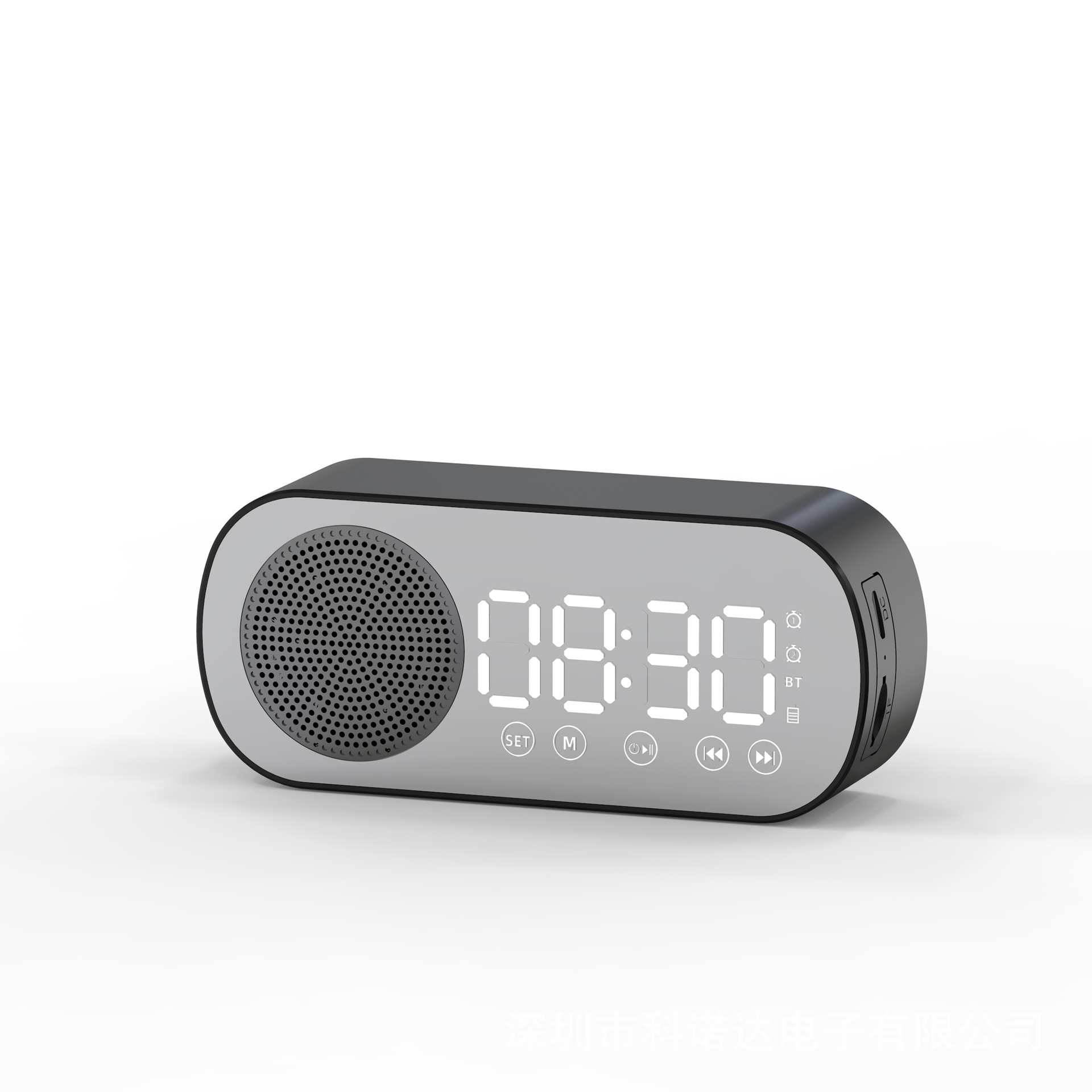Mini Mirror Digital Alarm Clock Timer Rechargeable Wireless Clock 2 ...