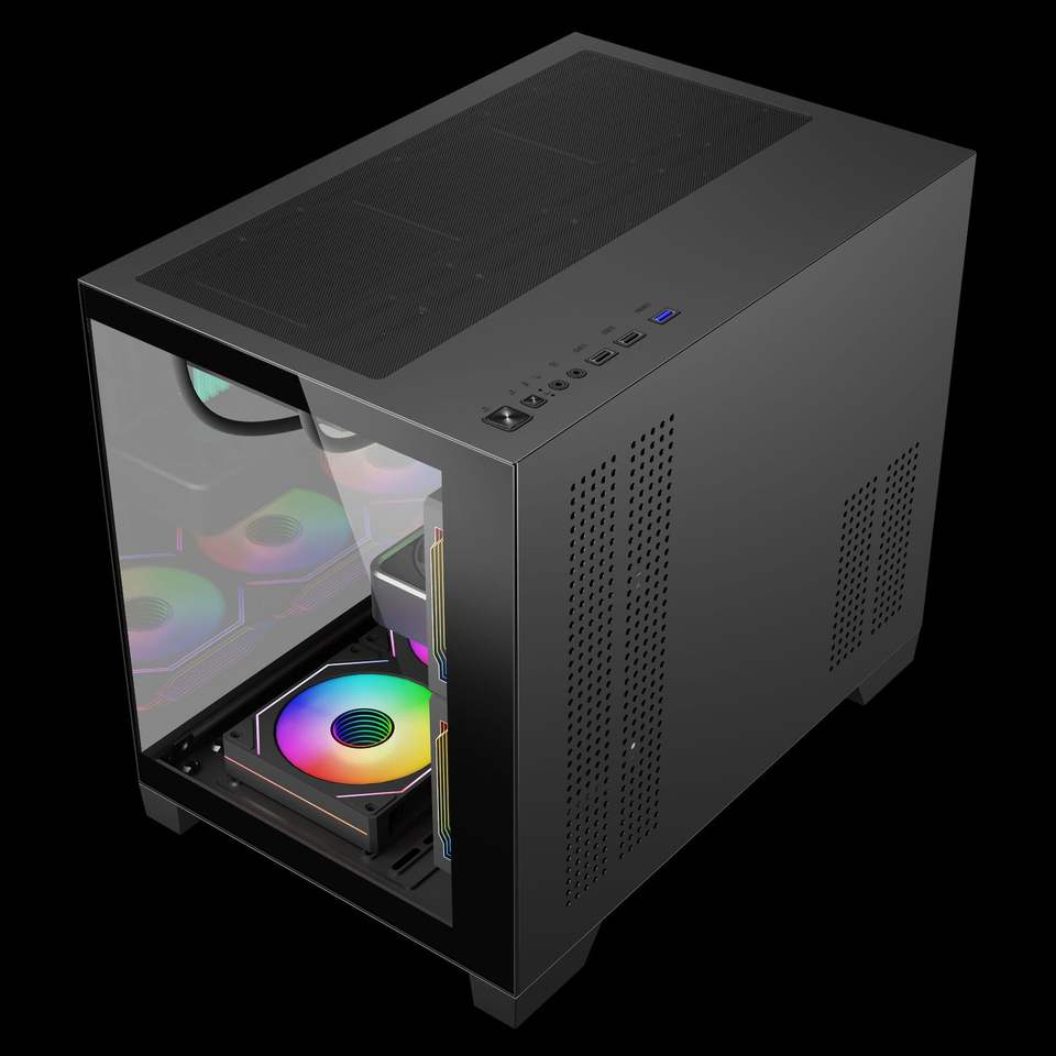 Seaview Room Fully Transparent Vertical Style Micro ATX Gaming Console ...
