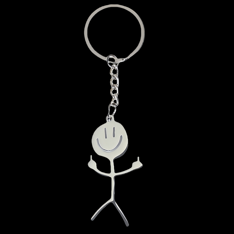 Funny Middle Finger Stickman Keychain 2026 Cute Trend School Bag Car ...