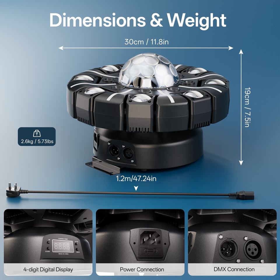 150W LED RGBW Eight-Armed Laser Beam Moving Head Light Stage Effect ...