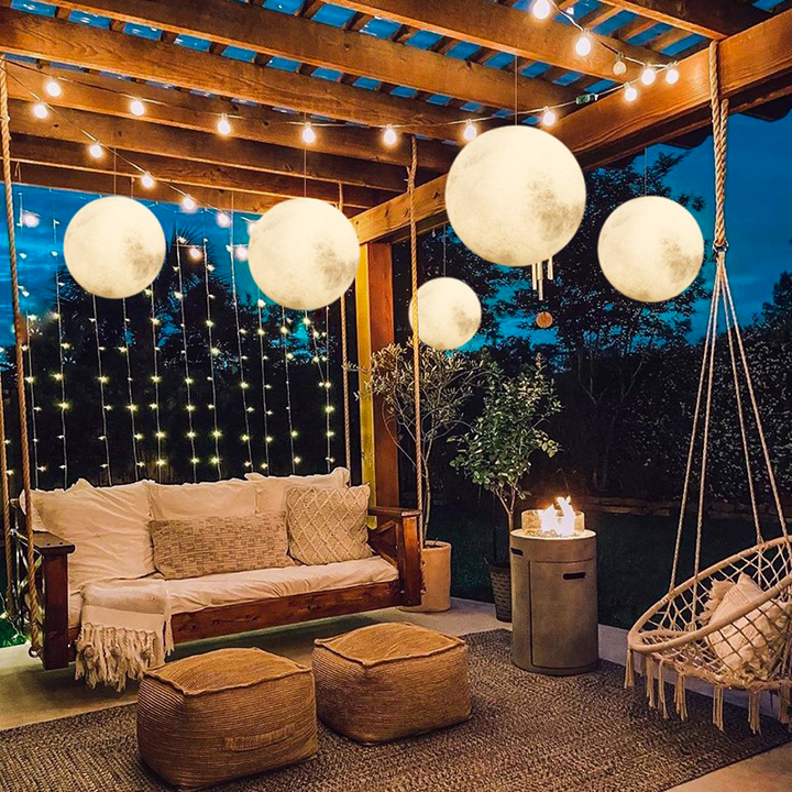 Simple Moon Shaped Hanging Ball Chandelier with Variable Light for ...