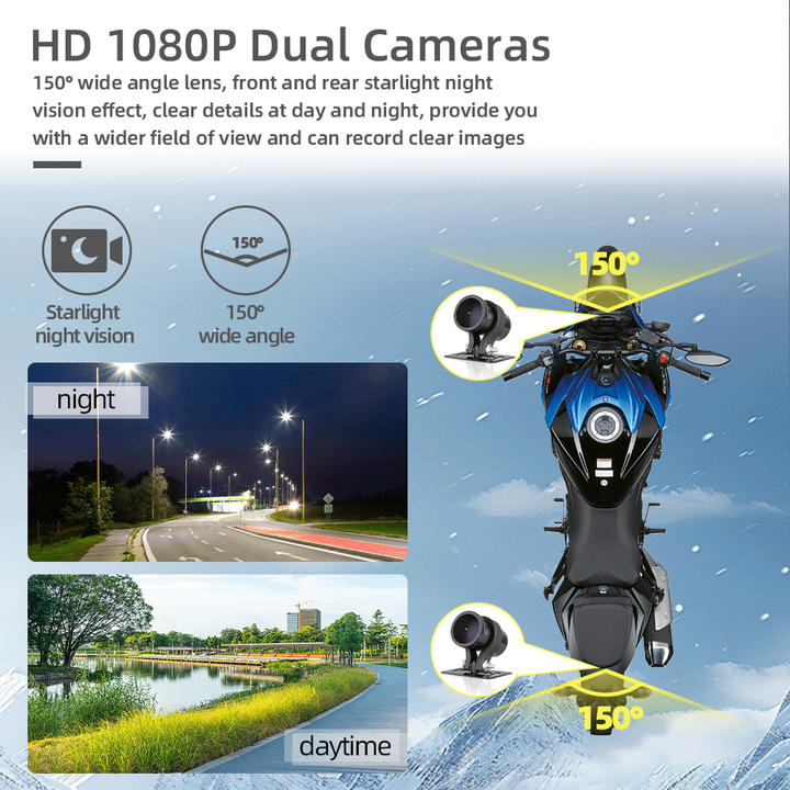 VSYS S6T 150-degree Wide View Angle Stealth Installation Motorcycle ...