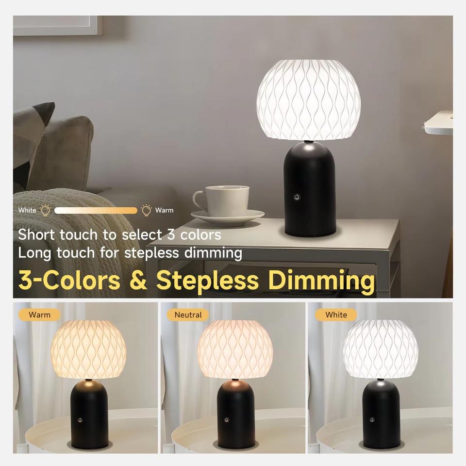 Wireless Charging Touch Desk Bedside Lamp Dimming Feature Modern Iron ...