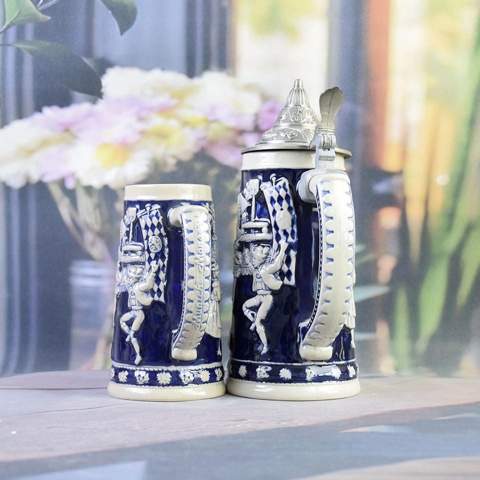 Munich Oktoberfest Beer Stein Set-Bavarian Festival Scene Reusable ...