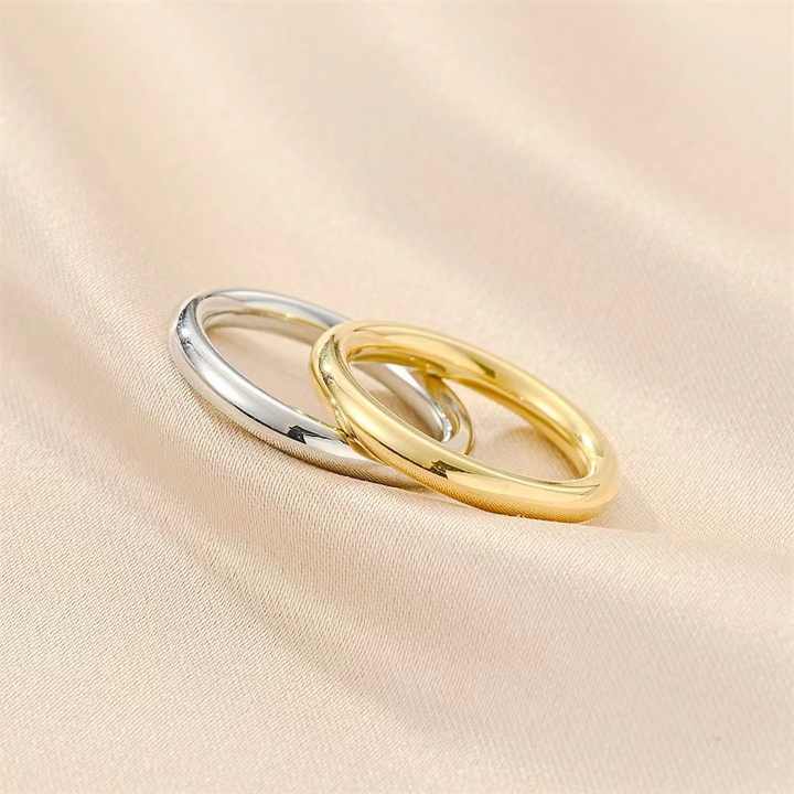 18k Gold Plated Stainless Steel Engagement Ring & Wedding Band - Custom ...