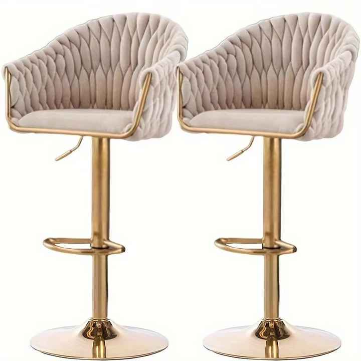 Modern Luxury Velvet Bar Stools with Back & Footrest Counter Height ...