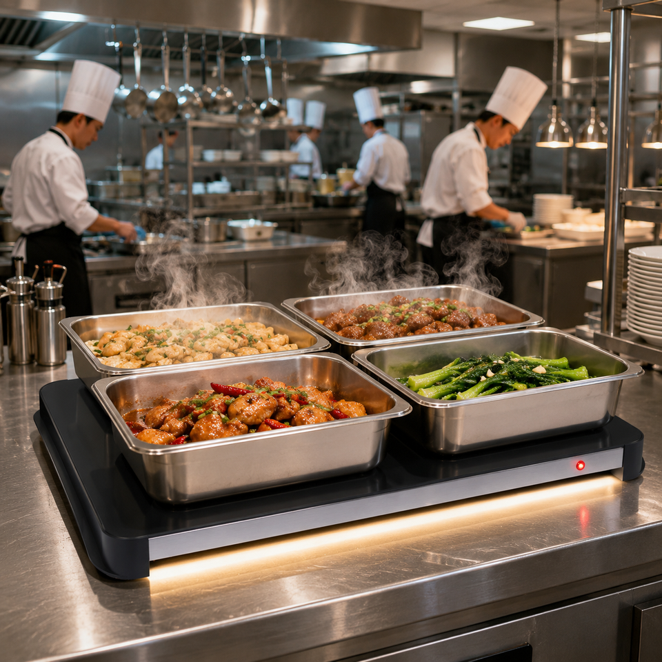 Square Commercial Warming Plate, All Dish Types Compatible, Tempered ...