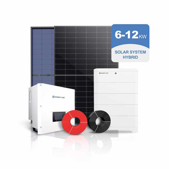 SUNKET-panel solar híbrido, 5kw, 10kw, 12kw, 15kw, Kit de Panel Solar, precio de 5000KW ...