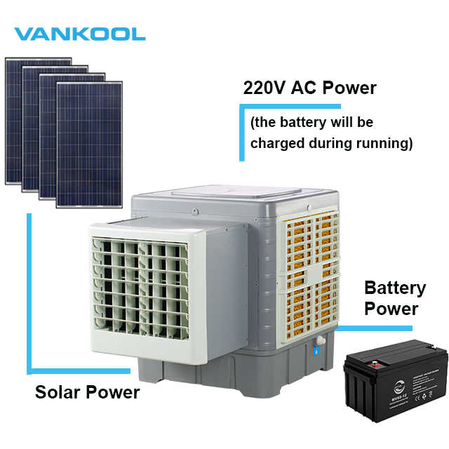 VANKOOL AC/DC 220V/12V Solar Rechargeable Air Conditioner
