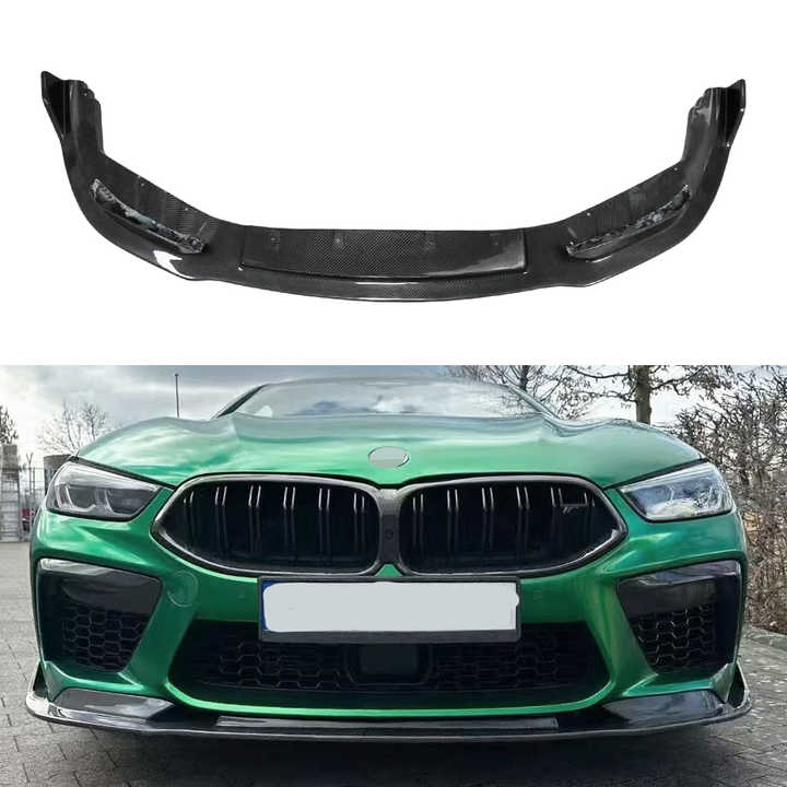 DRY Carbon Fiber V Style Front Bumper Lip Chin Spoiler for BMW M8 F91 ...