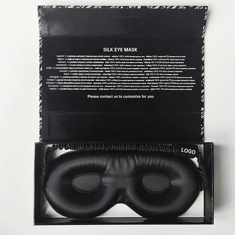 luxury gift box packaging 100% mulberry silk eyemask set Travel ...