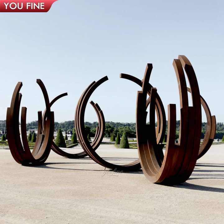 Outdoor Rusty Metal Sculpture - Corten Steel Garden Art