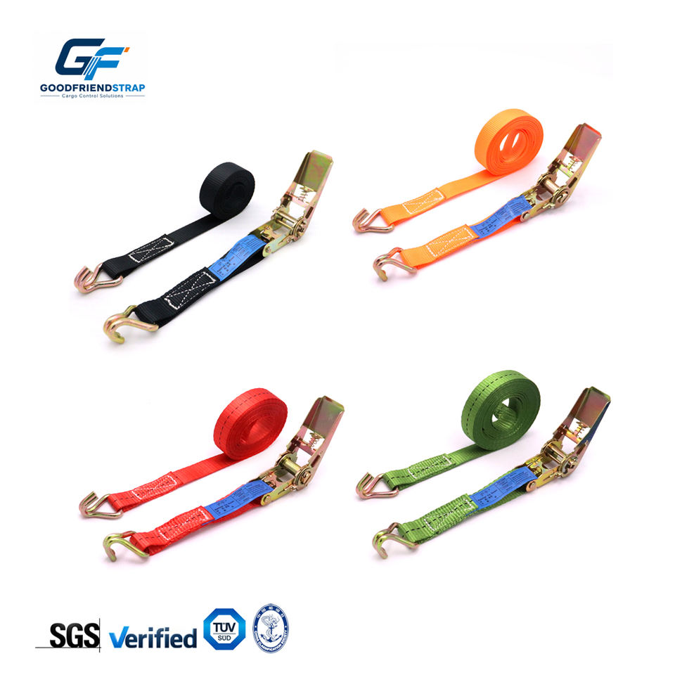 Premium 1Inch Polyester Cargo Lashing Belt 1000kg Break Strength with J ...