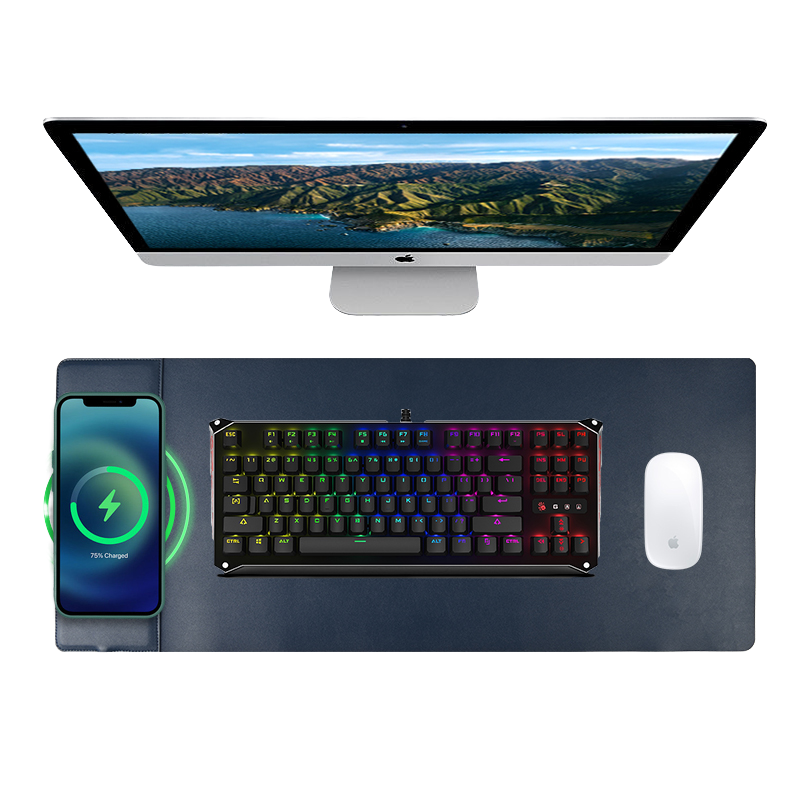 2026 New Large Custom Logo Wireless Charging Desktop Gaming Mat Factory ...