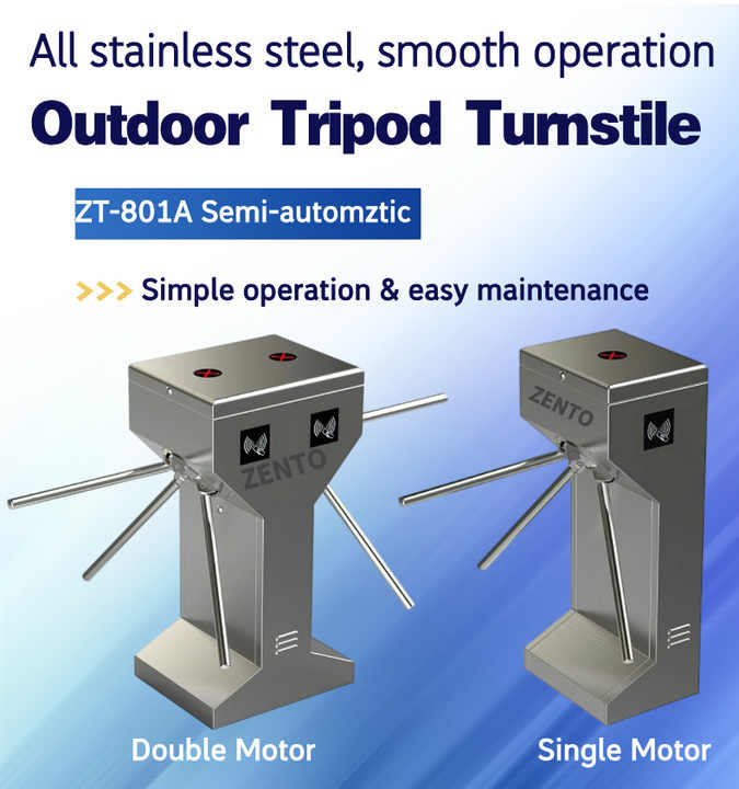 Zento Customizable Tripod Turnstile | Bidirectional Flow | RFID ...