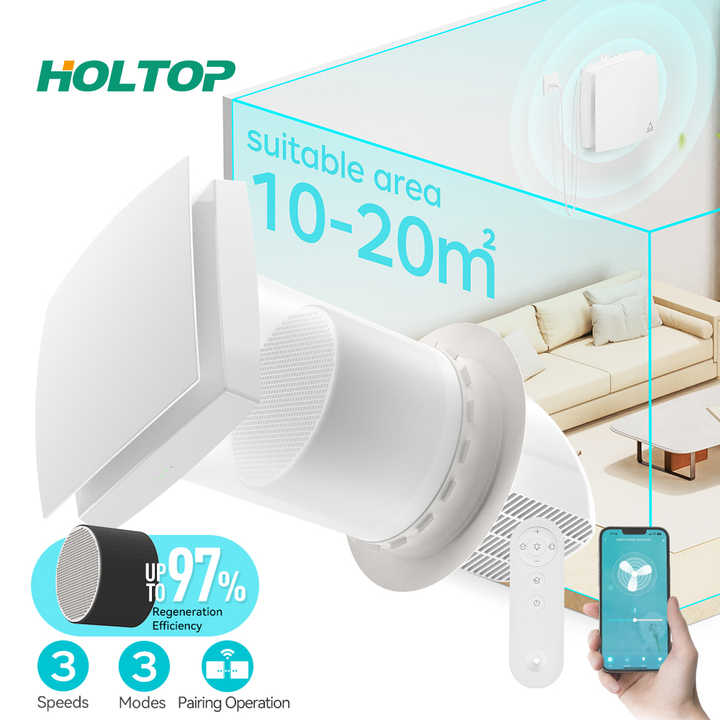 Heat Recovery Ventilation Mini Wall Mounted Living Room Exhaust Quiet ...