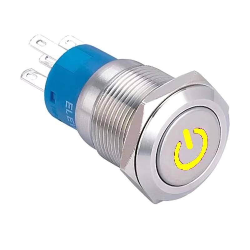 ELEWIND 19mm Illuminated Power Symbol Momentary Push Button(PM192F-11DT ...