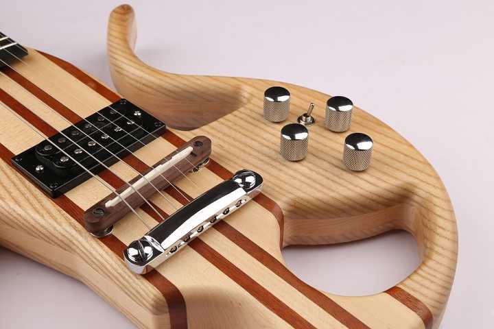 GECKO Hollow Electric Guitar - Natural Mahogany Wood