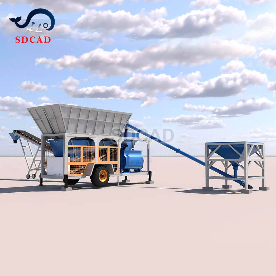 Mobile Concrete Batching Plant Customizable Capacity 25-120m³/h for ...