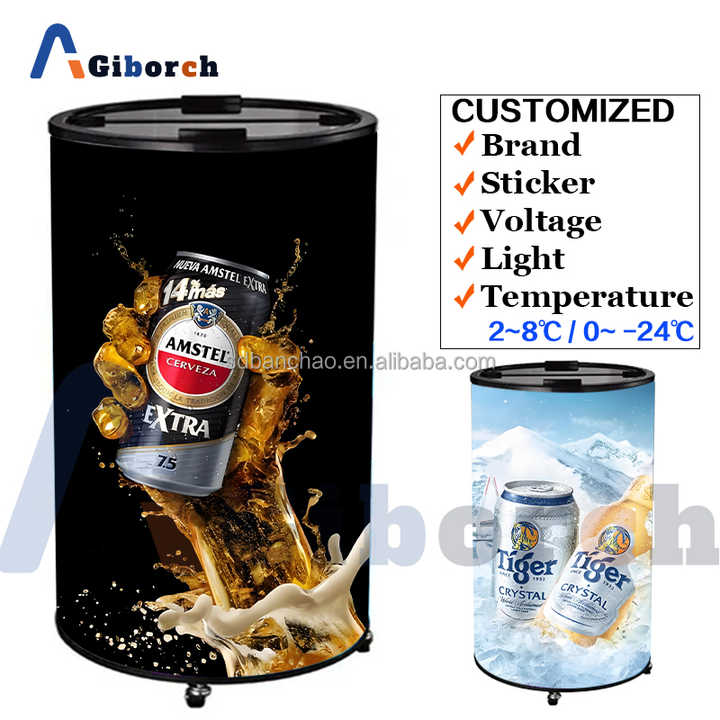 MOQ 1 Commercial Round Barrel Beverage Cooler Energy Drink Barrel Round ...