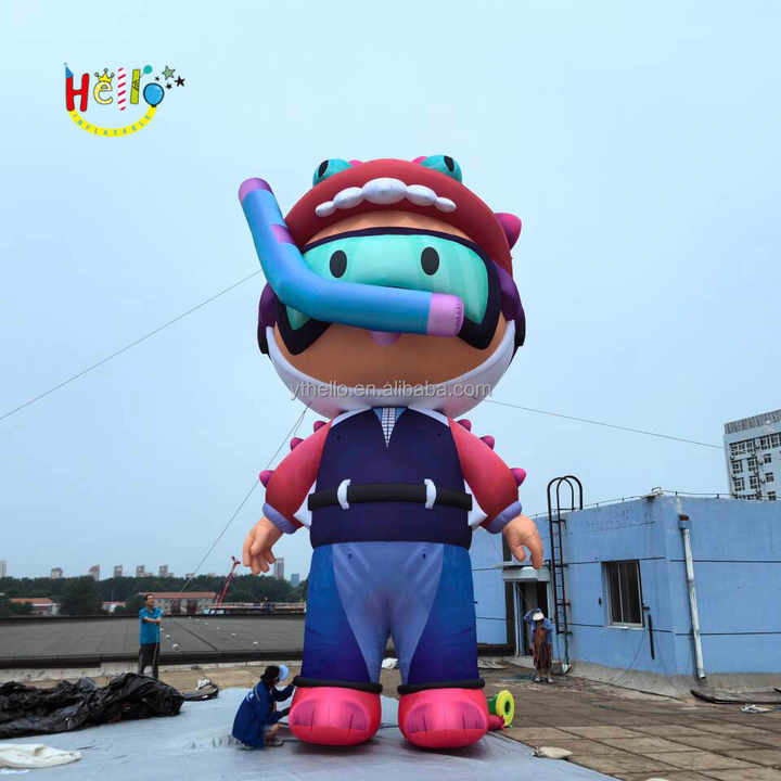 Customized Giant Inflatable Cartoon Mascot Model Inflatable Diver for ...