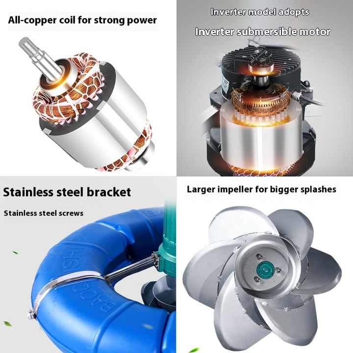 Aquaculture Machine Aerator Pump All-Copper Floating Ball Type Impeller ...