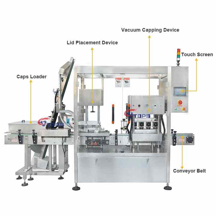 Automatic Linear Pneumatic Capper for Glass Bottle Jam Jars