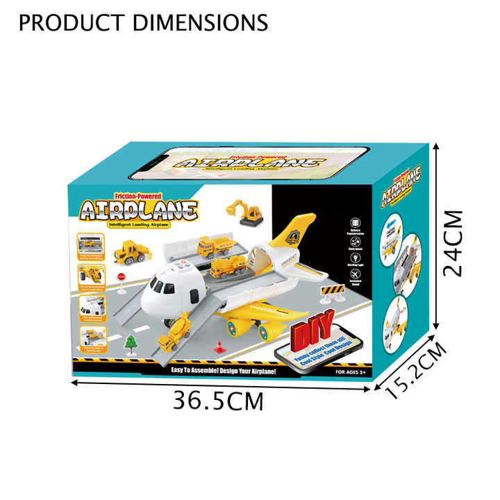 DIY Airplane Storage Toy Vehicle Set - 3ASST Cars Play Set