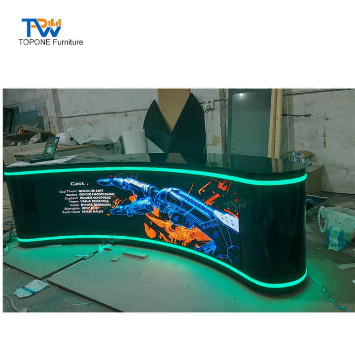 White Curved Reception Desk - Modern Studio Furniture